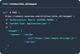Snippets API Build ECommerce Tools Square Developer Tools