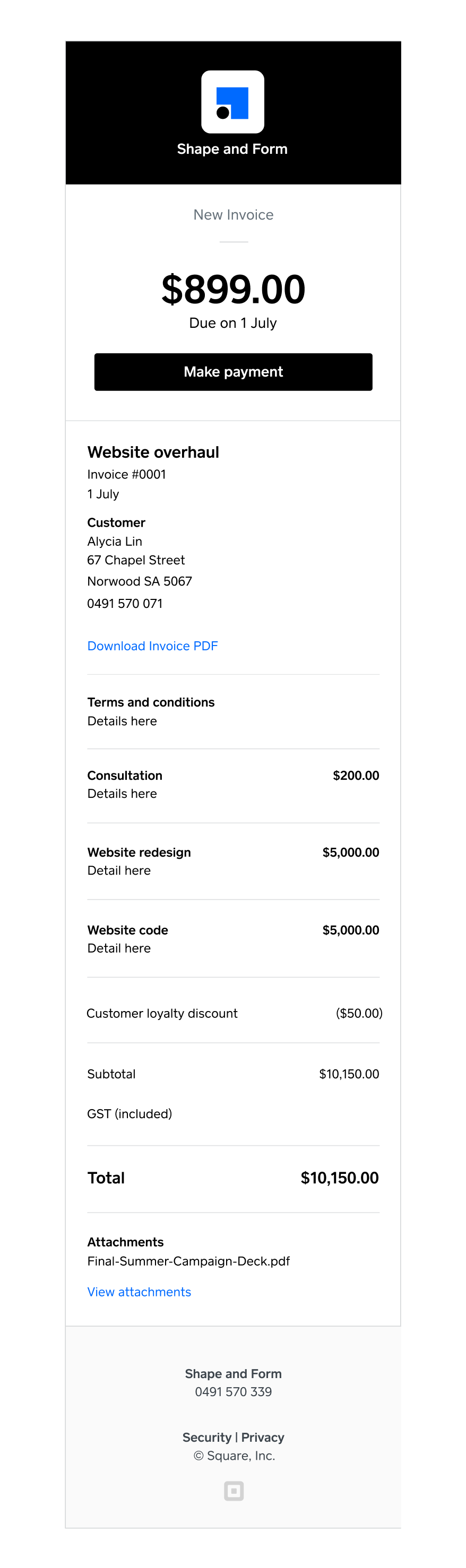 Free Invoice Software – Online Invoices | Square Invoices