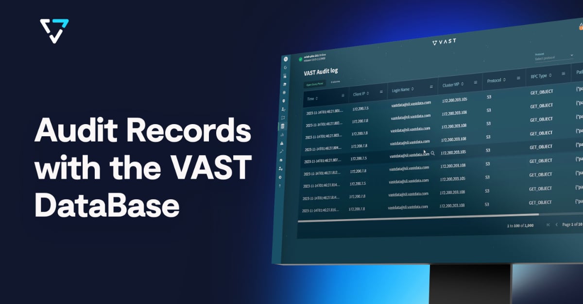 Audit Records with the VAST DataBase - VAST Data