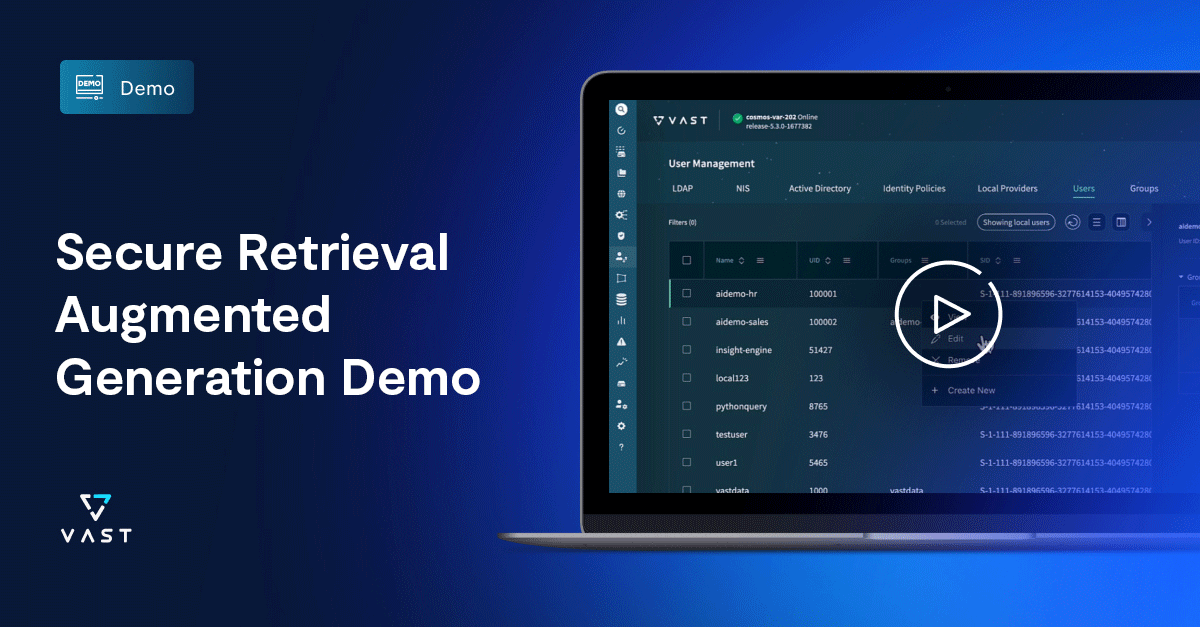 Secure Retrieval Augmented Generation Demo - VAST Data