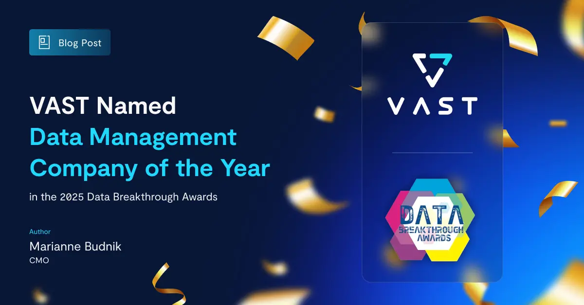 VAST Named Data Management Company of the Year | 2025 Data Breakthrough ...