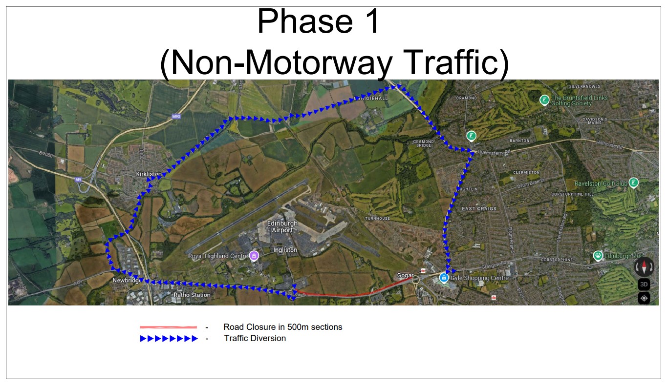A8 roadworks - diversions to airport traffic during overnight road ...