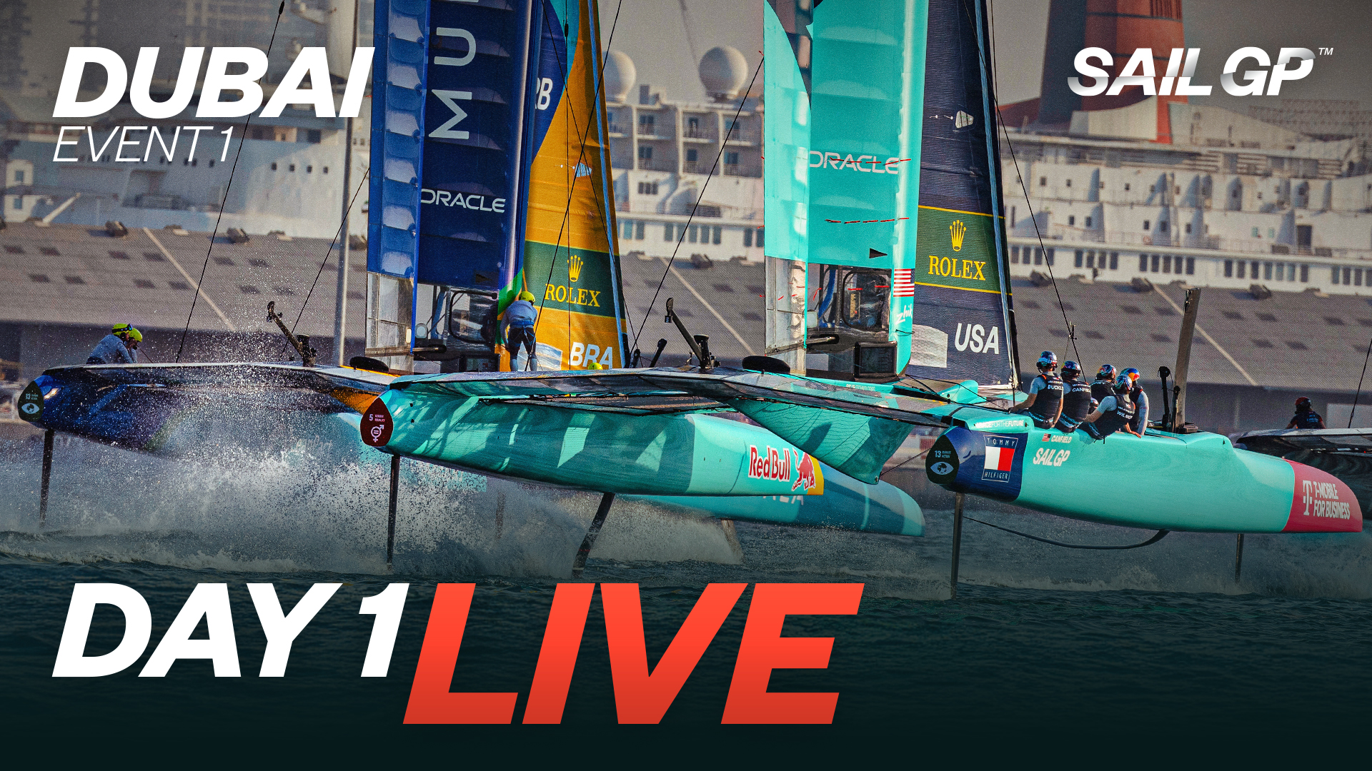 FULL RACE REPLAY: Dubai Sail Grand Prix - Race Day 1 live stream