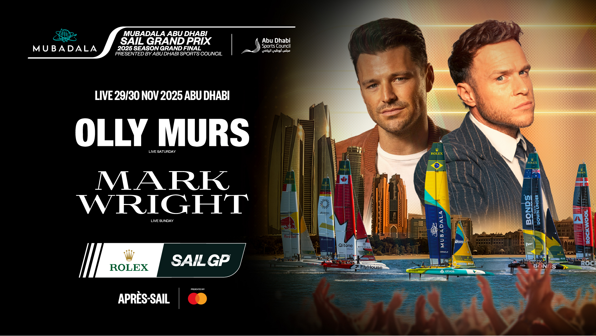 Olly Murs to headline Mubadala Abu Dhabi Sail Grand Prix 2025 Season ...