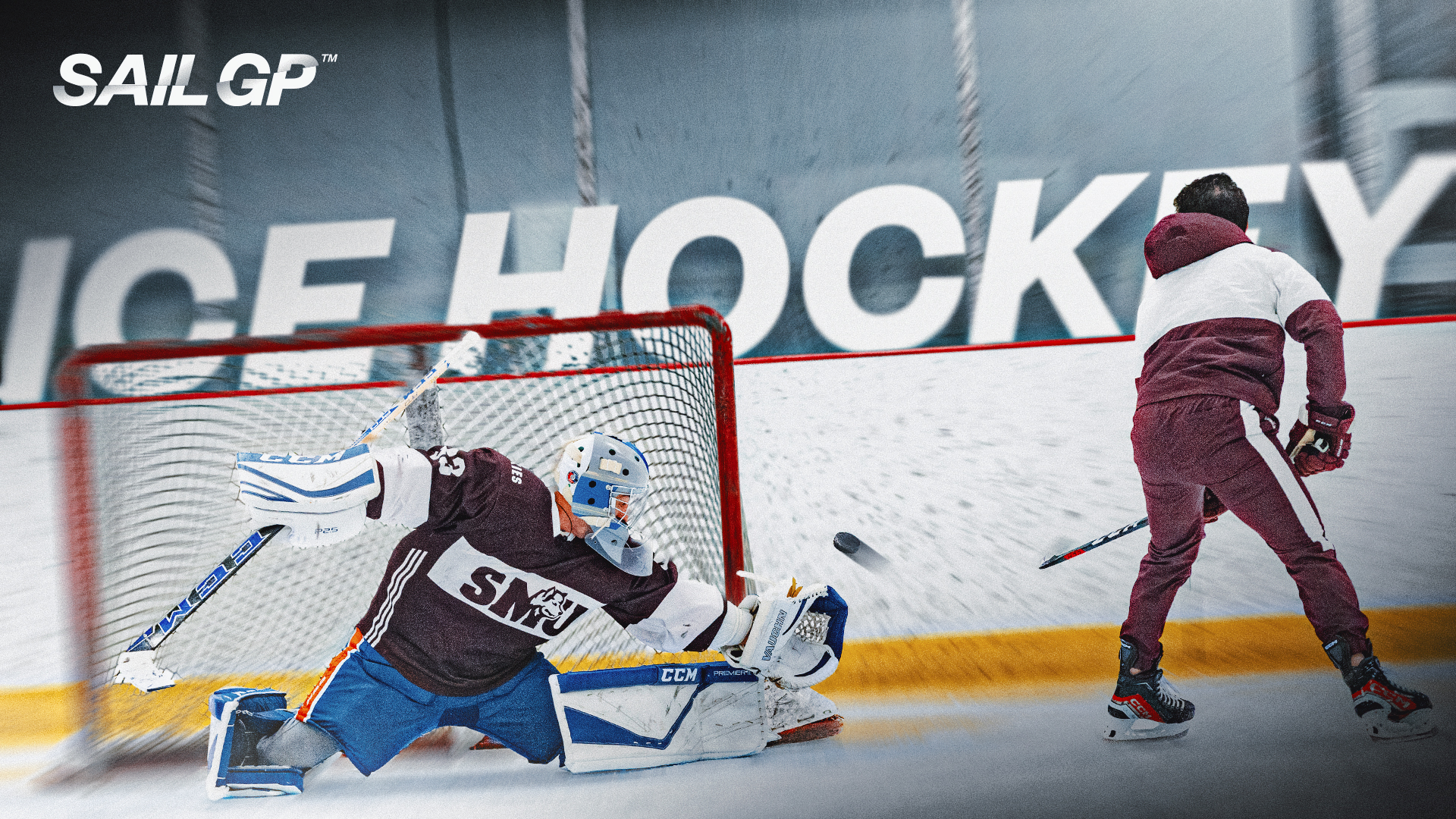 SailGP athletes take on the Ice Hockey Shootout in Halifax