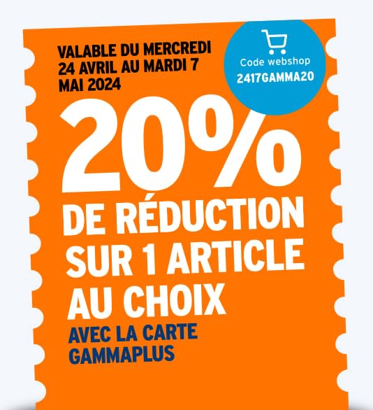 Profitez de votre réduction chez GAMMA