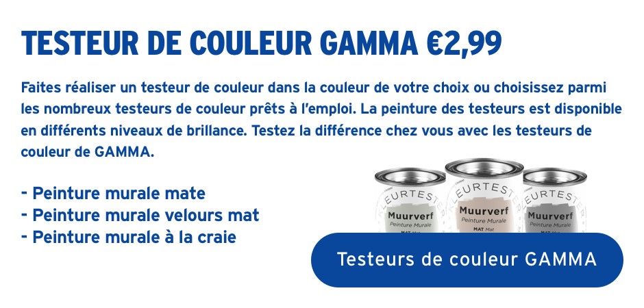 Action Testeur de couleur gratuit à l'achat de peinture GAMMA ou Levis