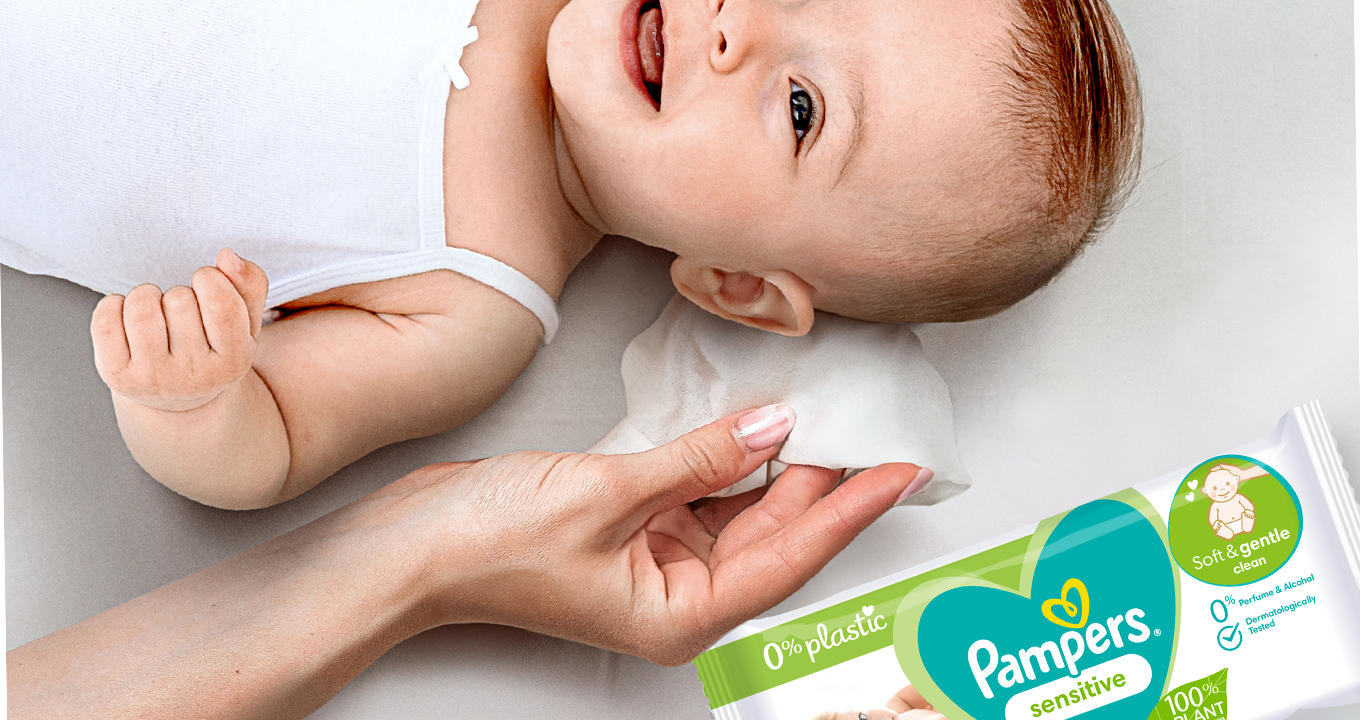 Pampers® Sensitive™ 0% PLASTIC Baby Wipes | Pampers UK