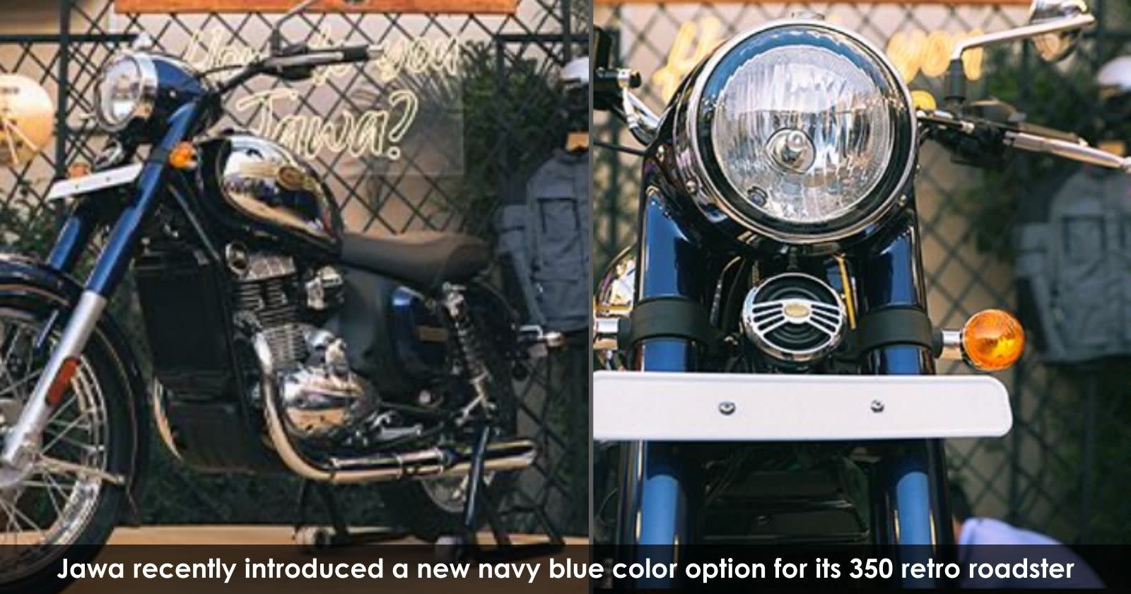 New Jawa 350 Showcased In A Navy Blue Colour, Launch Soon