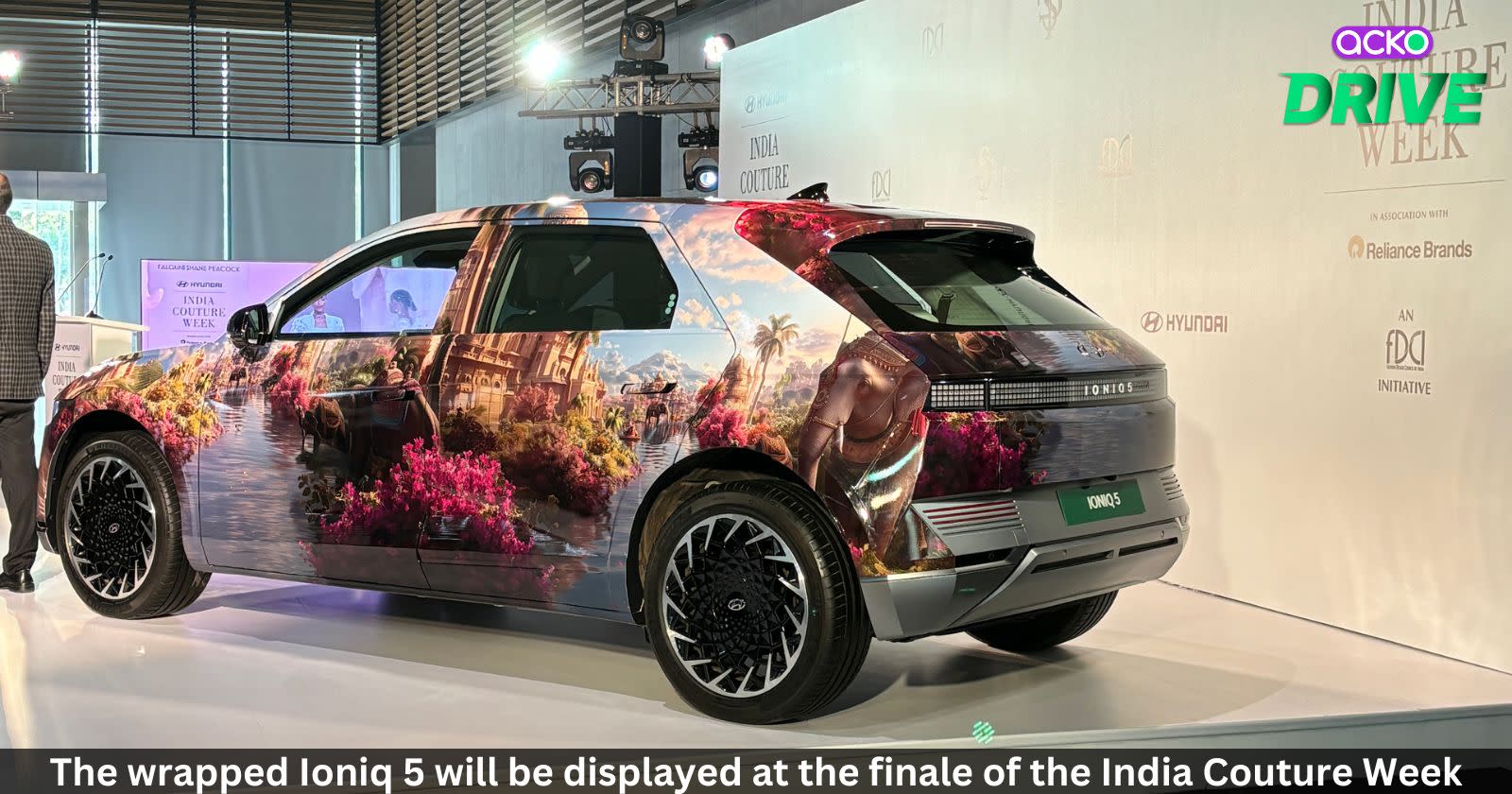 Hyundai Ioniq 5 Gets A Special Wrap For India Couture Week 2024