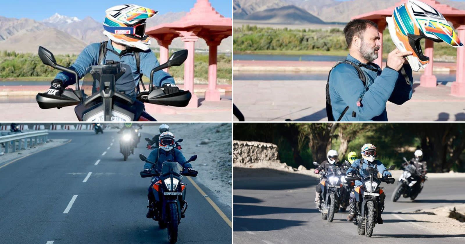 Rahul Gandhi Rides KTM 390 Adventure In Ladakh