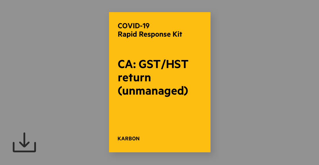 GST/HST Return (Unmanaged Clients) | Karbon Template Library