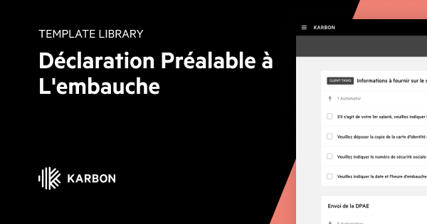 Déclaration Préalable à L'embauche | Karbon Template Library