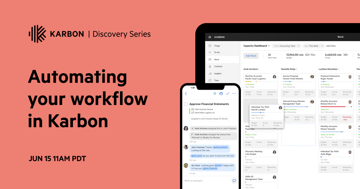 Automating your workflow in Karbon | Karbon resources