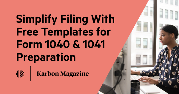 Free tax form template for forms 1040 and 1041 to simplify filing ...