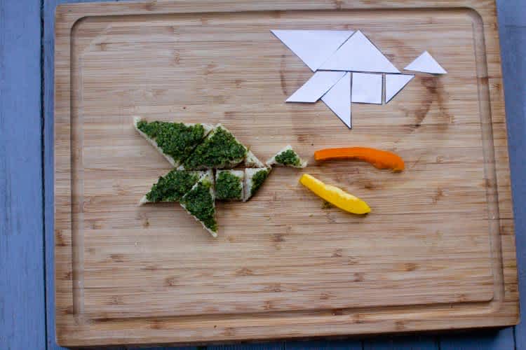 Sparkle Kitchen: Pesto Toast Tangram Dragons — Sparkle Stories