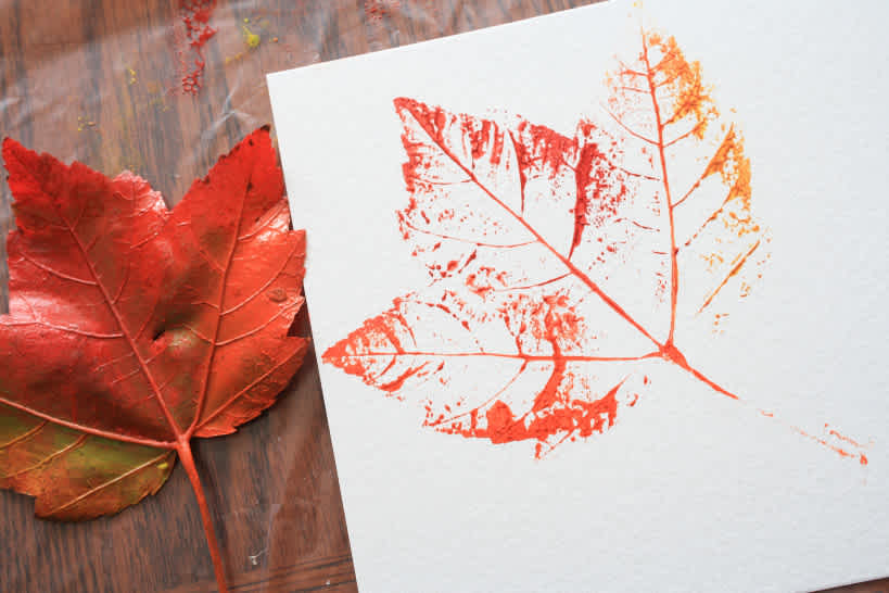 Printmaking with Leaves — Sparkle Stories
