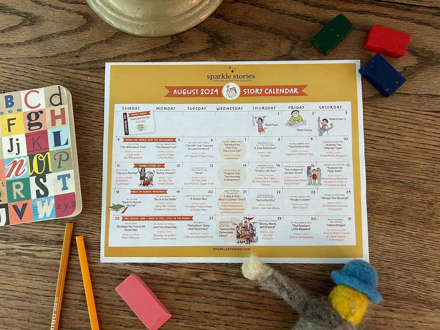 The August 2024 Story Calendar — Sparkle Stories