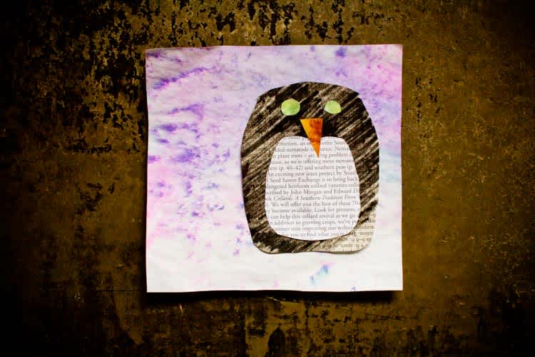 sparkle craft: mixed media penguins — Sparkle Stories