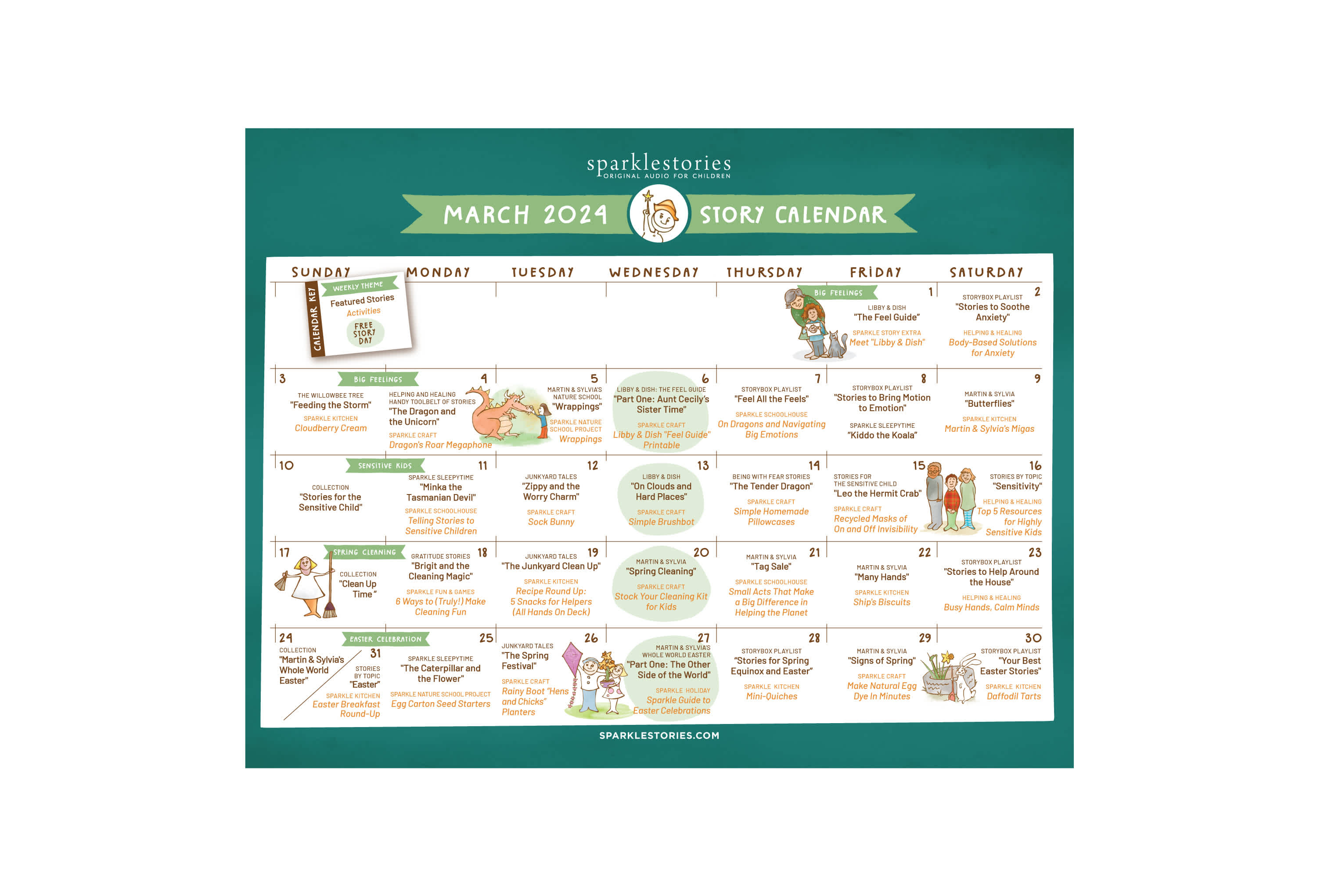 The March 2024 Story Calendar — Sparkle Stories