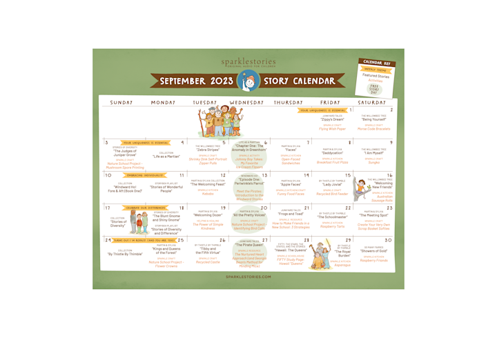 The September Audio Story Calendar — Sparkle Stories