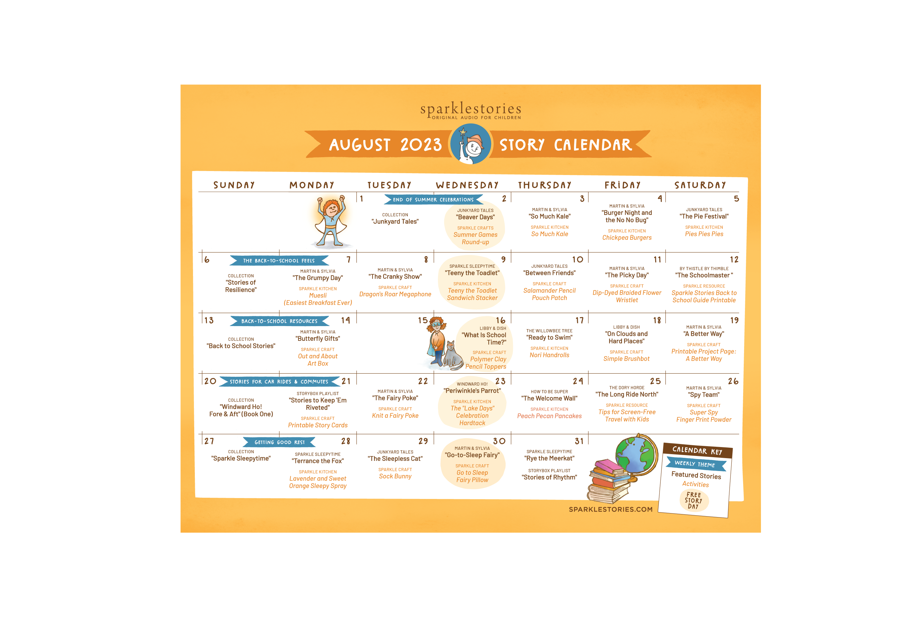 The August Audio Story Calendar — Sparkle Stories