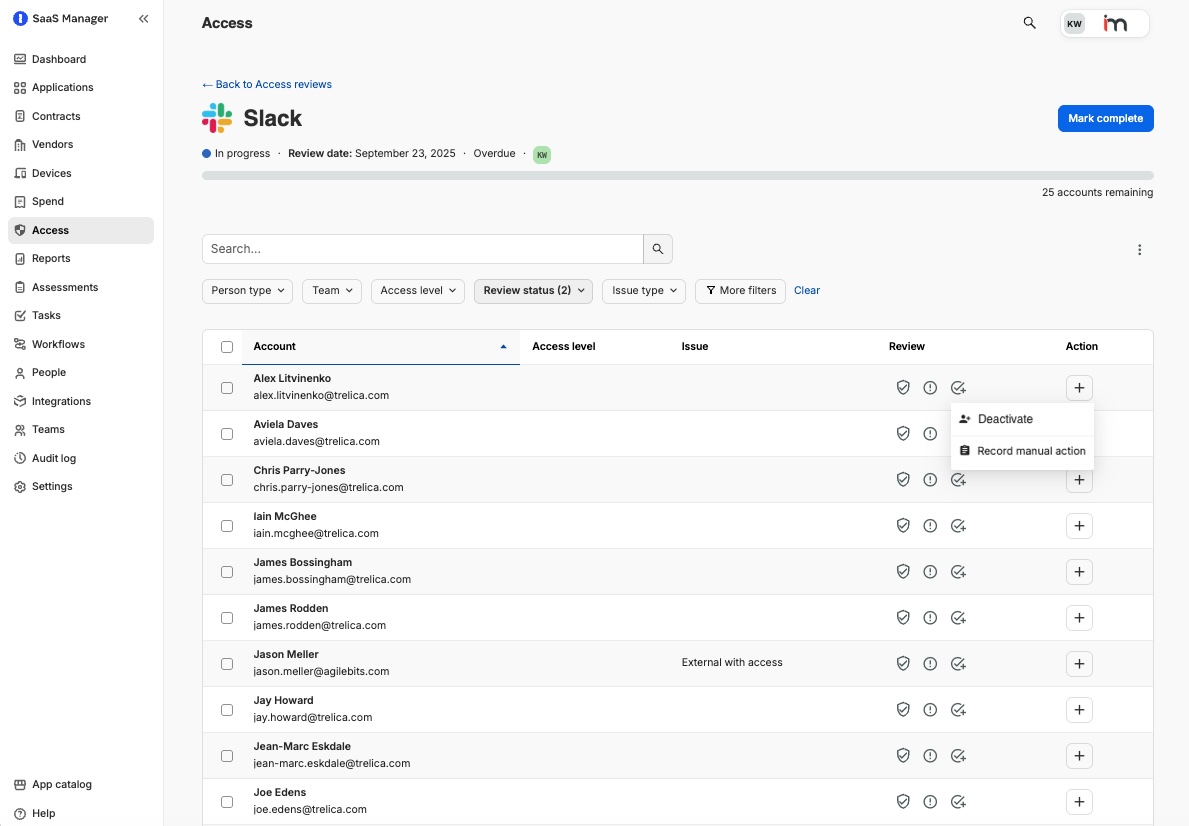Simplify access reviews with 1Password SaaS Manager | 1Password