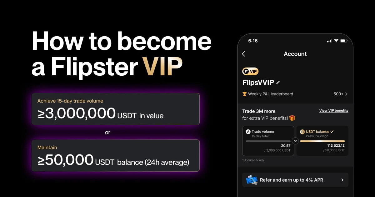 Flipster | VIP Program - Earn Trading Rebates & More Rewards