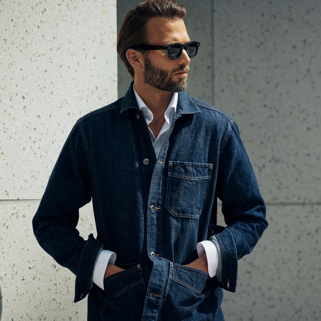 Blue Denim Overshirt - Eton