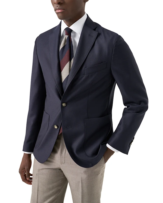 Wool Hopsack Soft Jacket - Eton