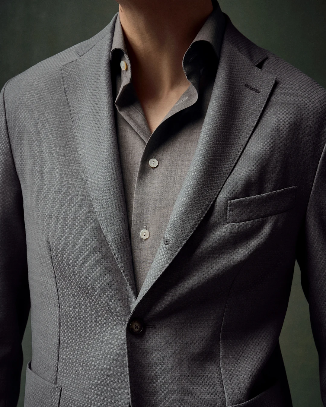 Wool Hopsack Soft Jacket - Eton