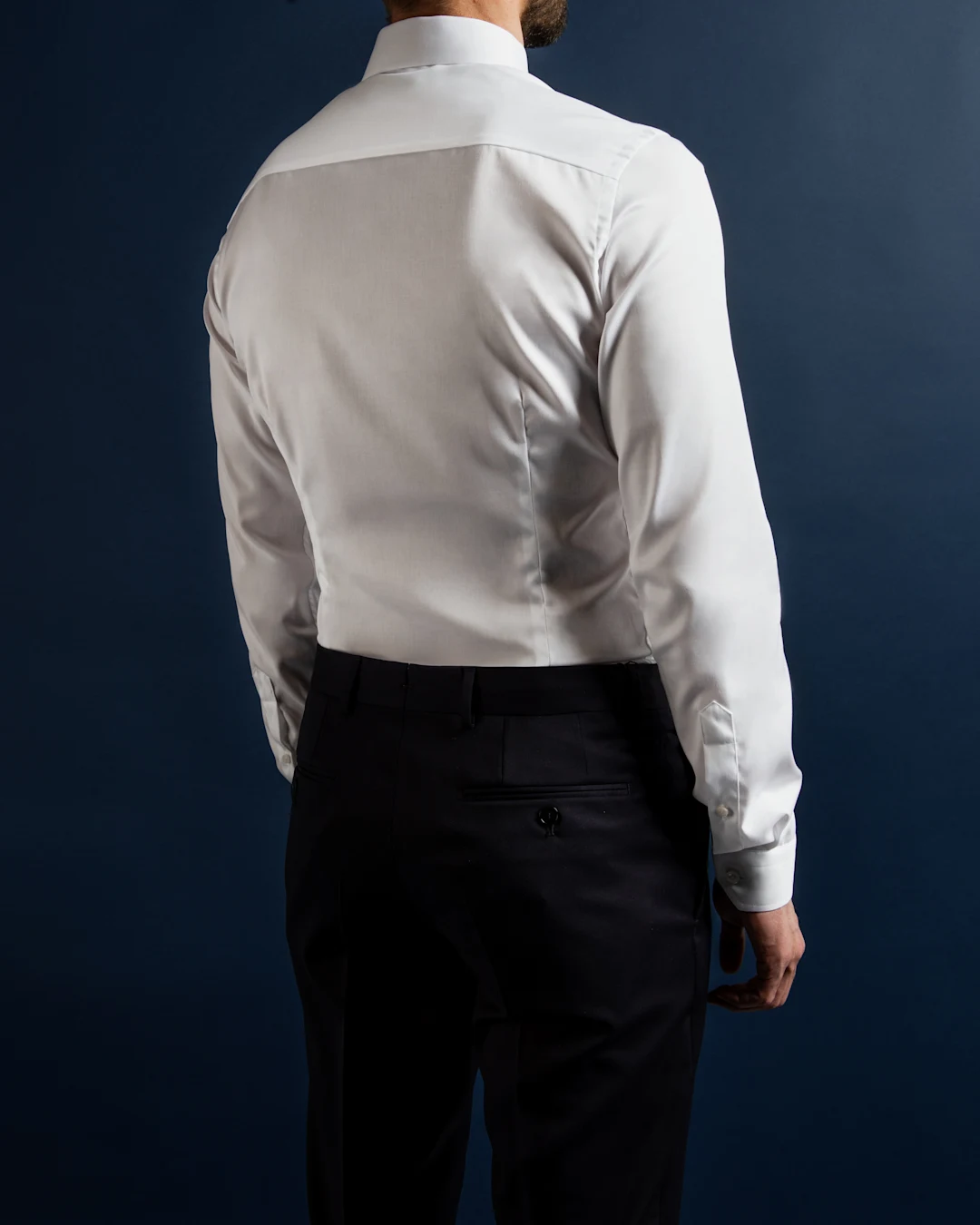 White Signature Twill Shirt - Extreme Cut Away - Eton