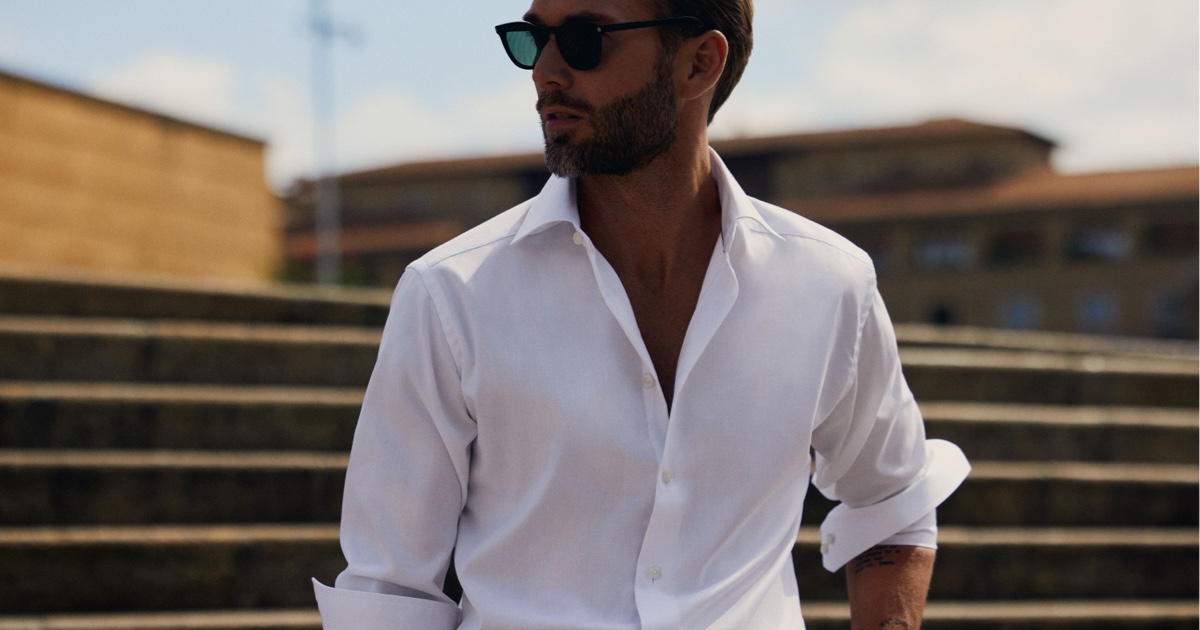 Men's White Dress Shirts - White Suit Shirts - Eton