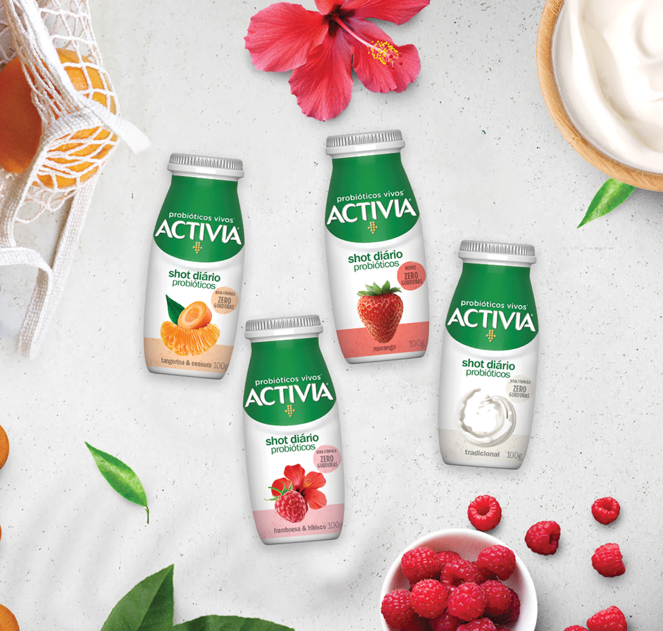 Shot diário de probióticos Framboesa & Hibisco