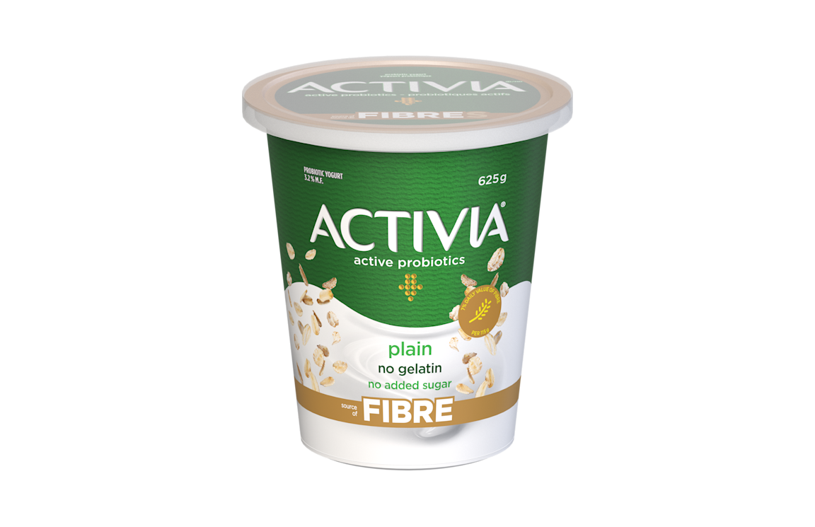 High Fibre Plain and Cereals Probiotic Yogurt | Activia Canada