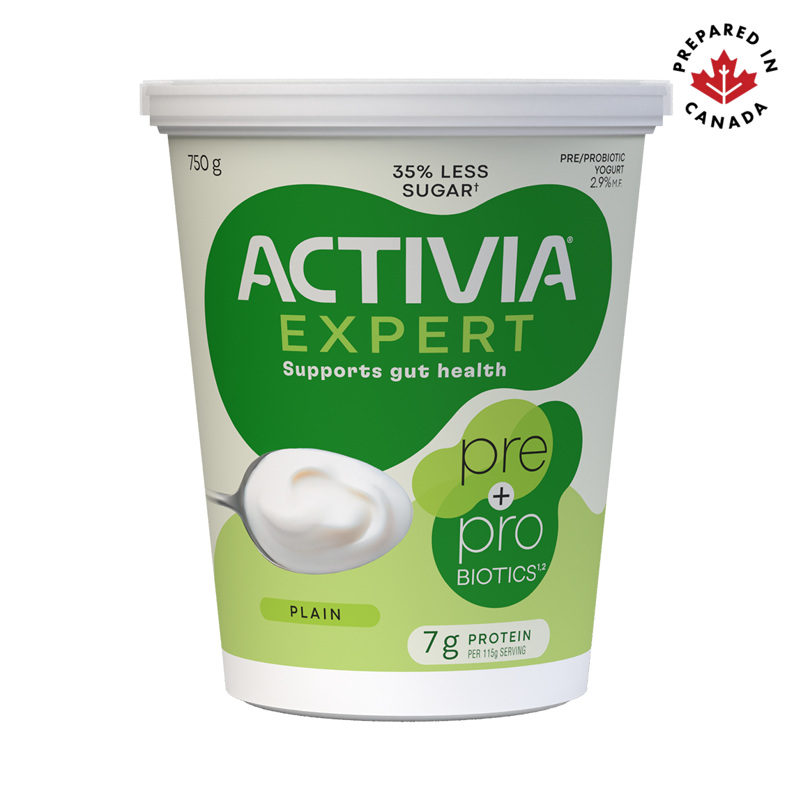 Plain Probiotic and Prebiotic Yogurt | No Added Sugar | Activia