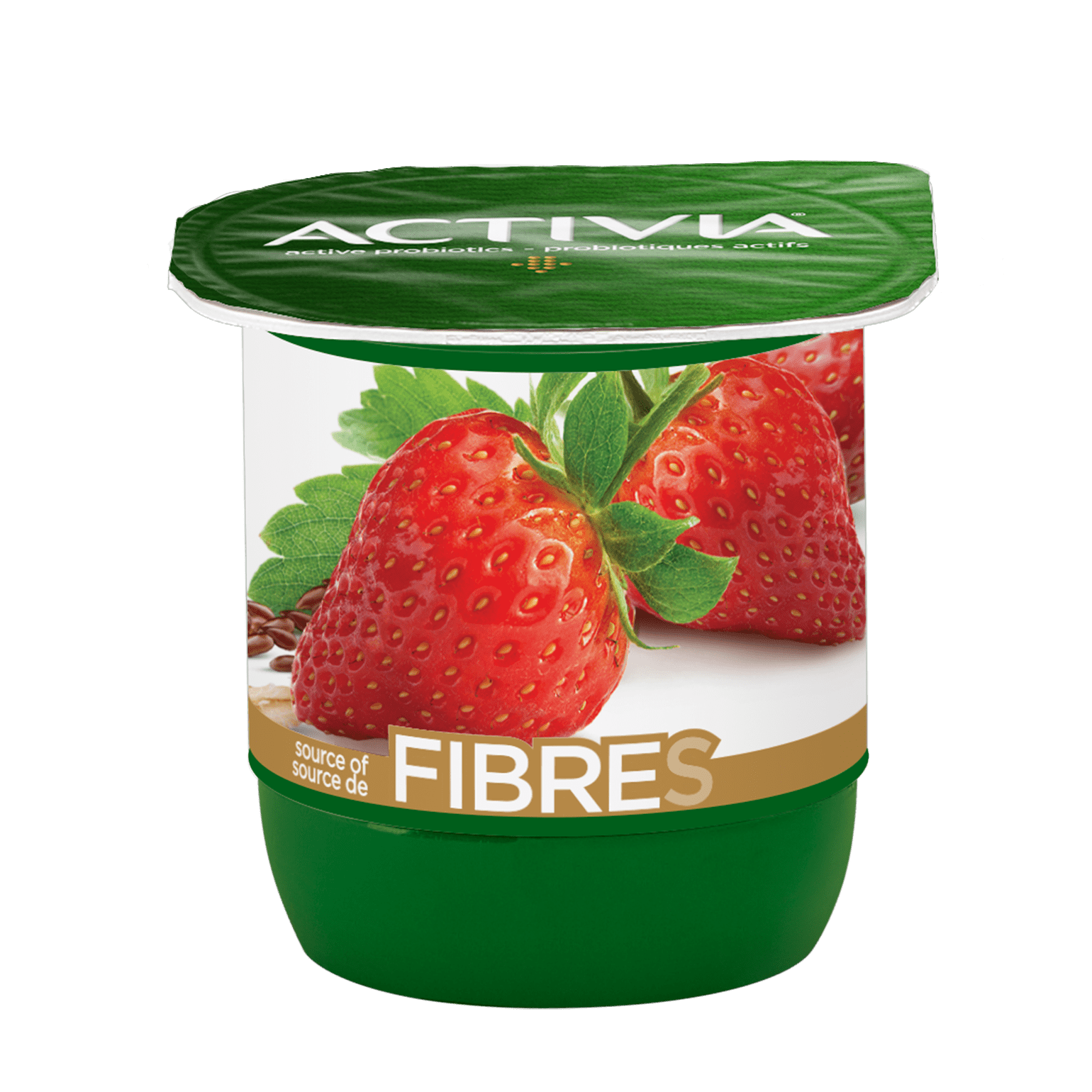 Source of Fibre Strawberry-Kimi-Cereals Probiotic Yogurt | Activia