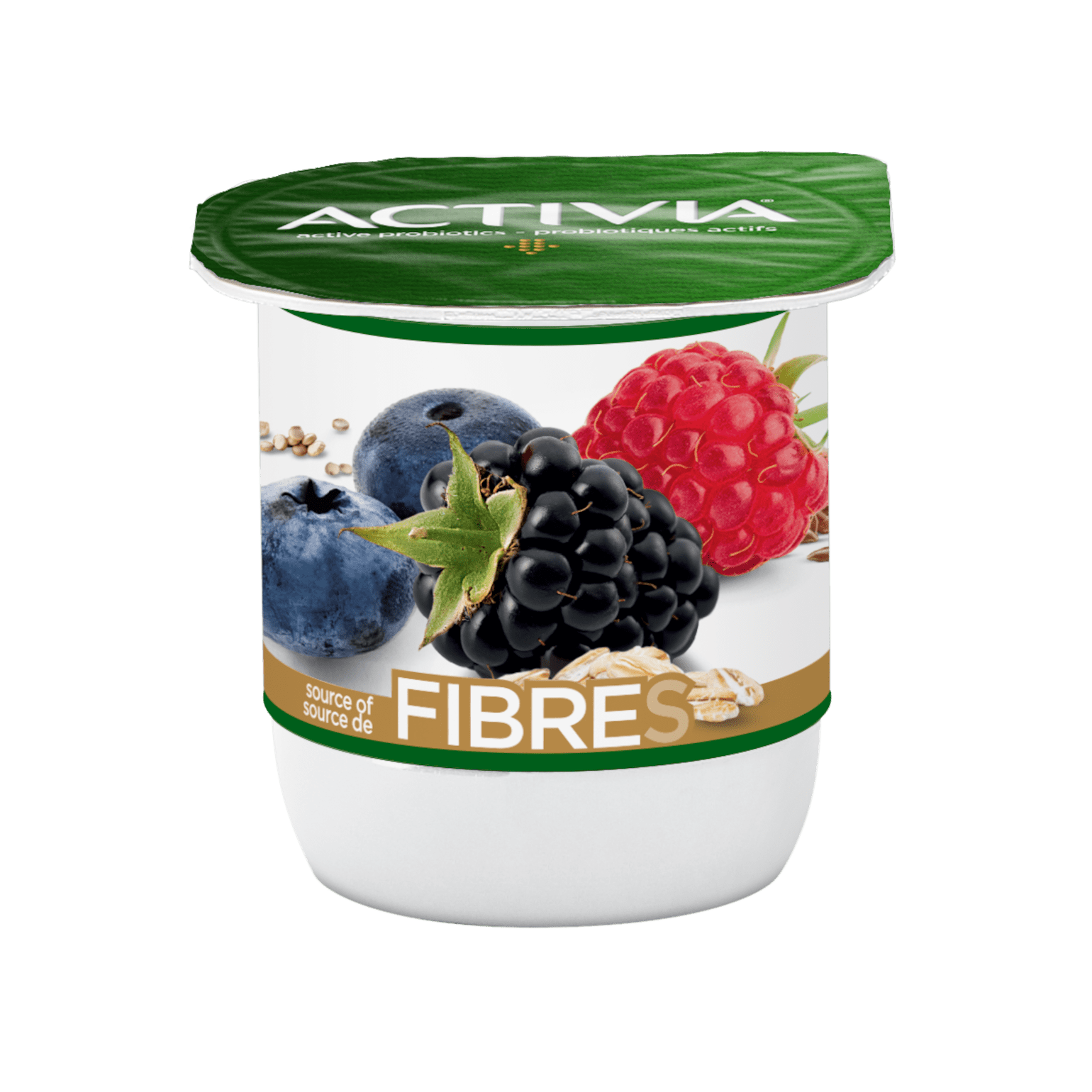 High Fibre Strawberry-Kimi-Cereals Probiotic Yogurt | Activia Canada