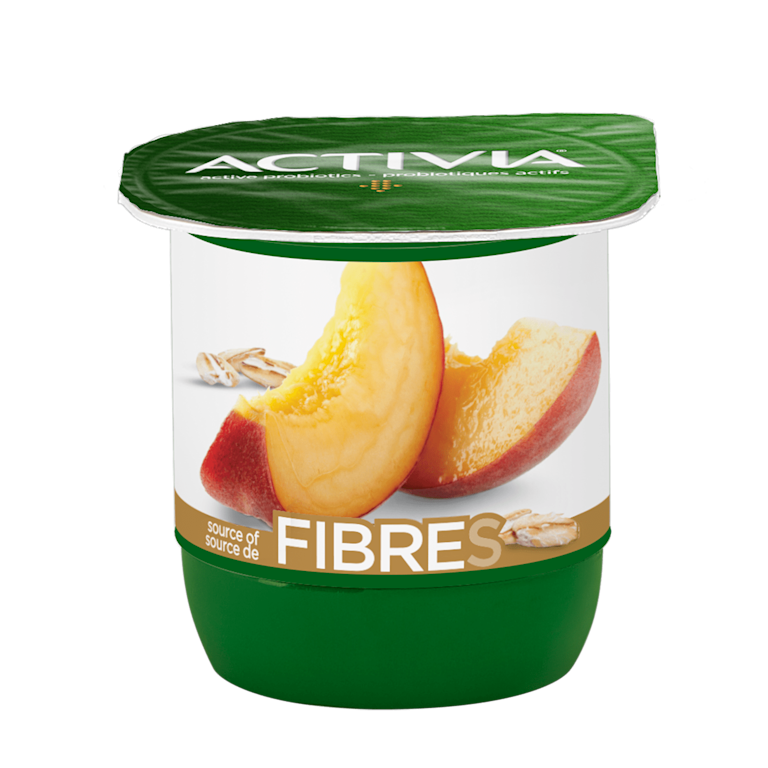 Source of Fibre Peach-Cereals Probiotic Yogurt | Activia