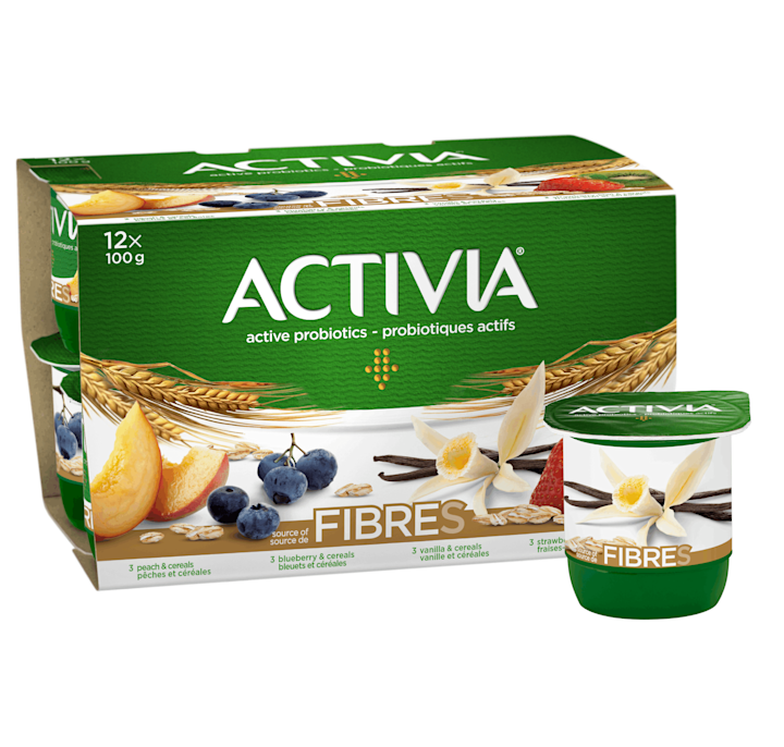 Source of Fibre Peach-Cereals Probiotic Yogurt | Activia