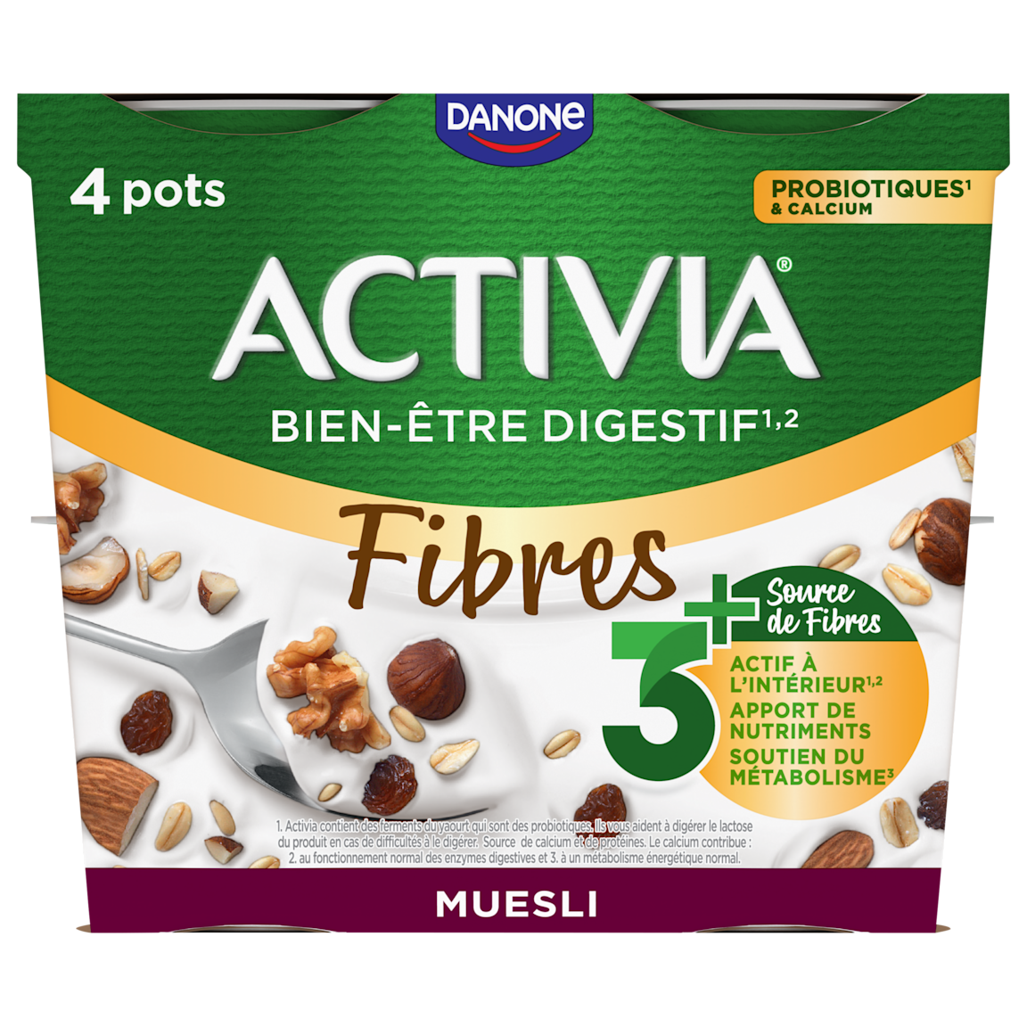 Activia Céréales Muesli | Spécialité laitière fermentée probiotiques ...