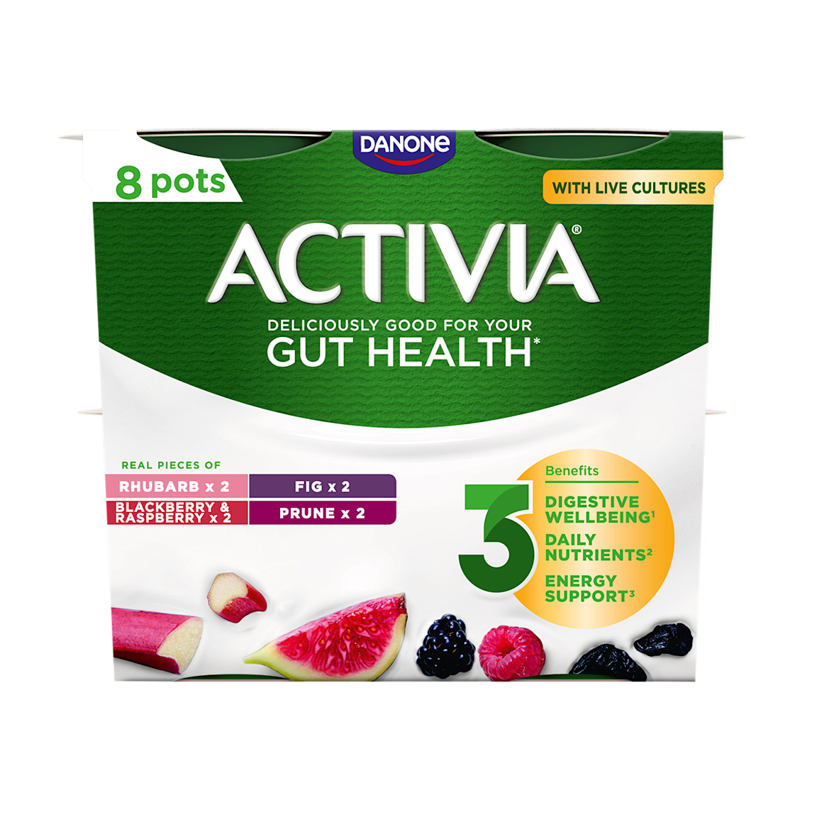 Prune, Fig, Rhubarb & Berry Yogurt | Activia (UK)