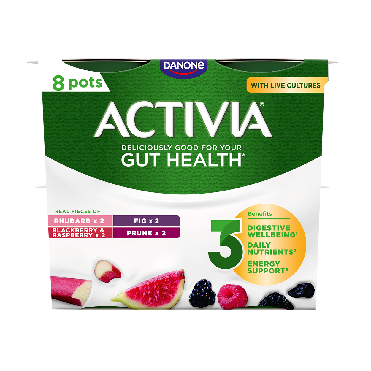 Prune, Fig, Rhubarb & Berry Yogurt | Activia (UK)