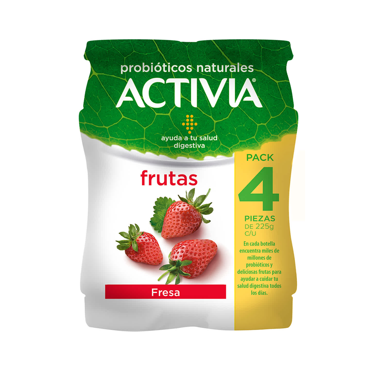 Activia Multi-Pack Ciruela pasa y Piña, Apio Nopal (8 pzas)