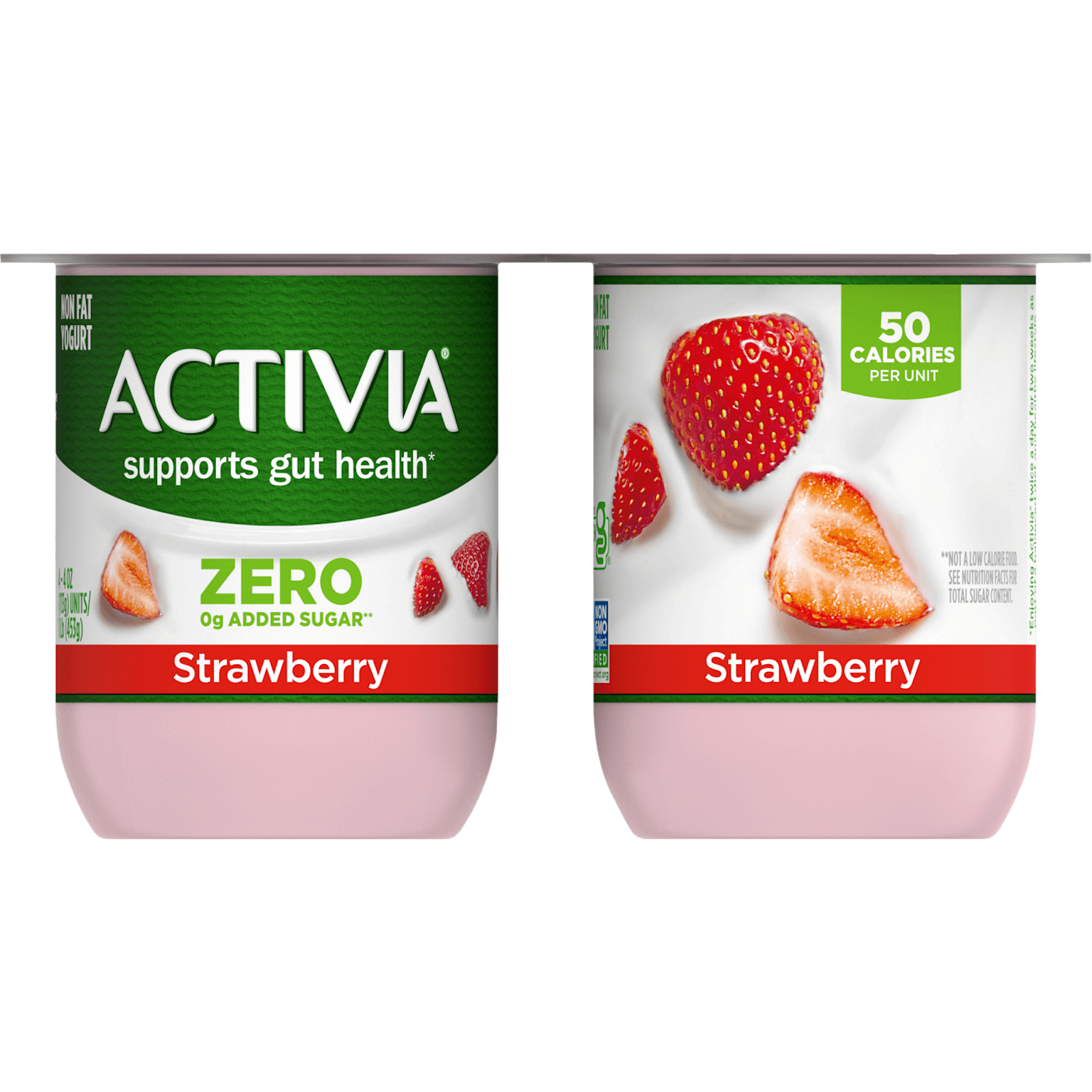 Activia® Zero Probiotic Yogurt with 0g Added Sugar† - Peach 4-pack