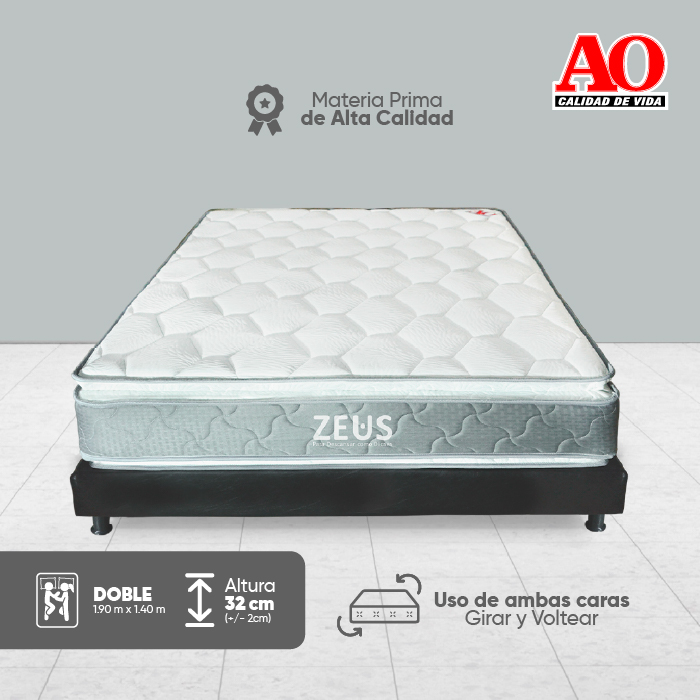 Colchón AO Zeus de 140x190 con doble Pillow top externo - Grupo Vanti