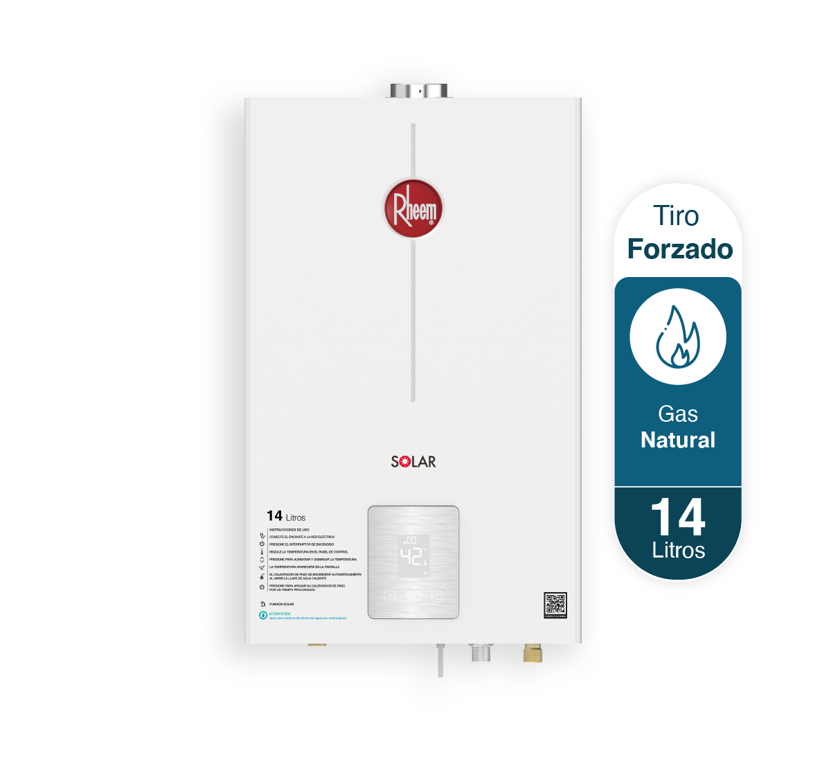 Calentador Rheem 14 Litros Tiro Forzado Digital | Vanti