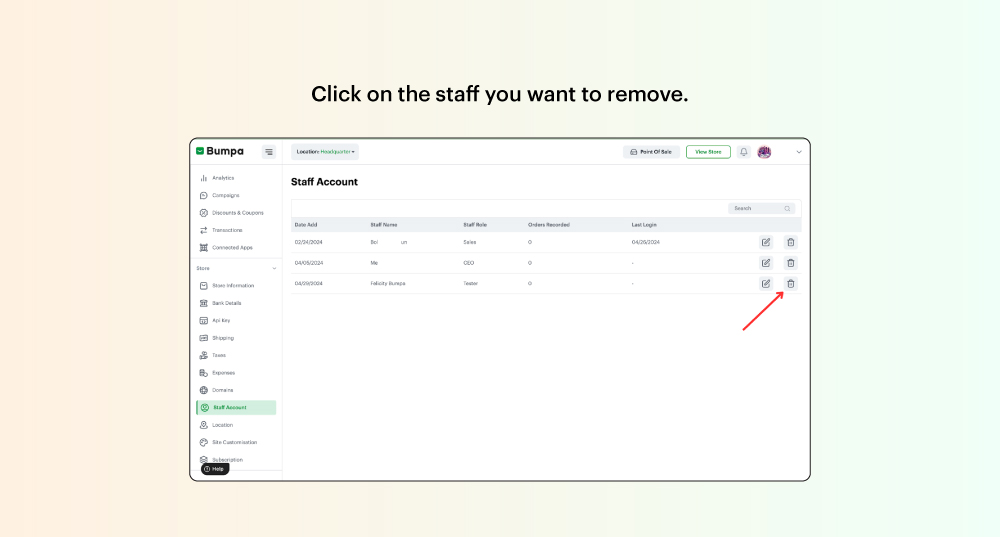 Bumpa App Guide - Managing Staff | Bumpa Business Academy