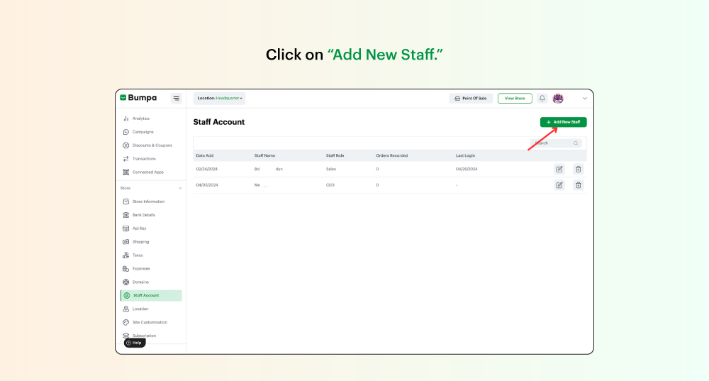 Bumpa App Guide - Managing Staff | Bumpa Business Academy