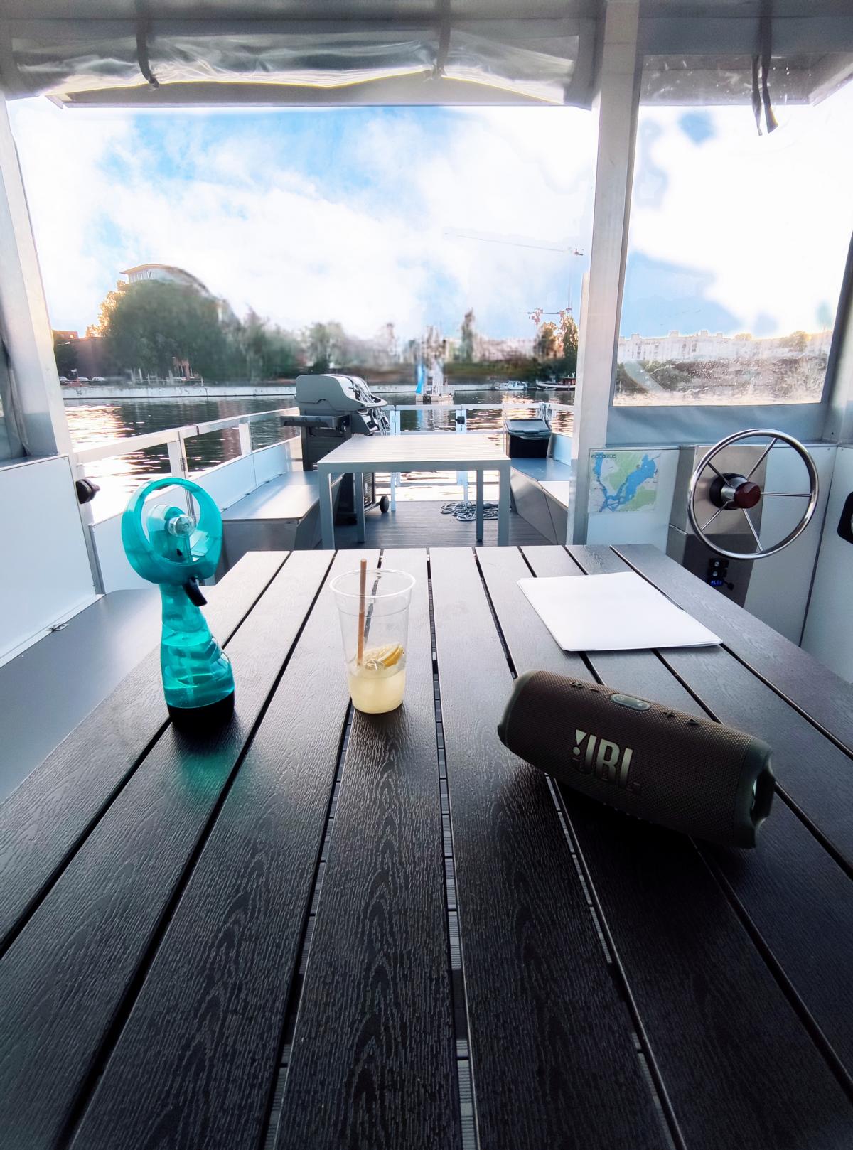 Party Raft with Slide and Grill | Raft Rental Lake Tegel